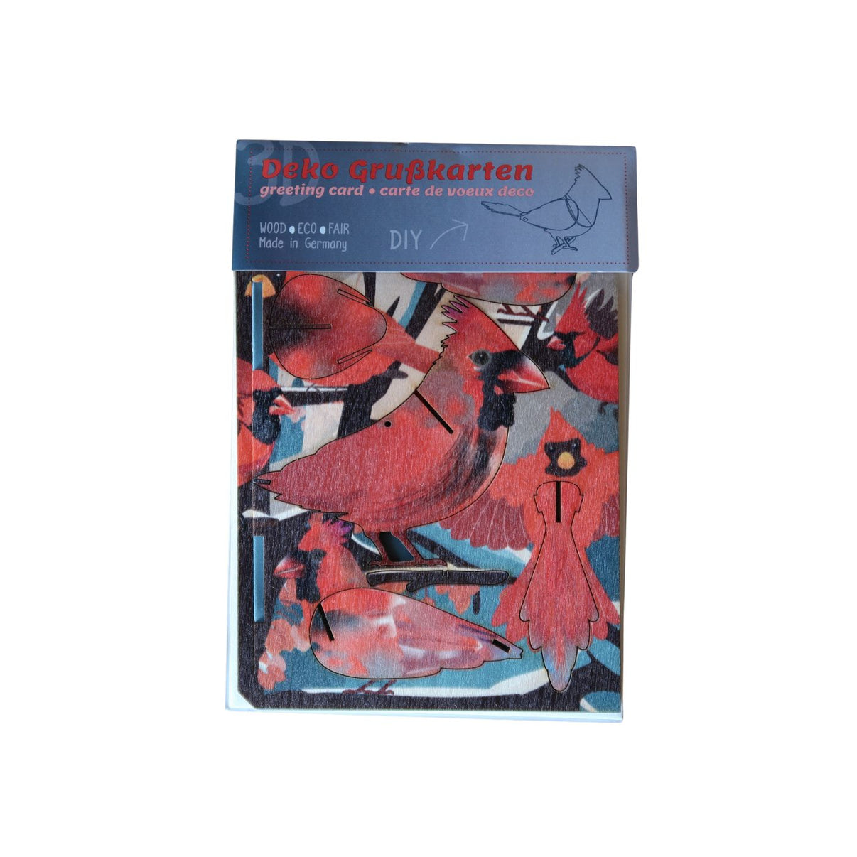 Cardinal - Lasercut 3D Wood Card – Museum of Danish America Design Store